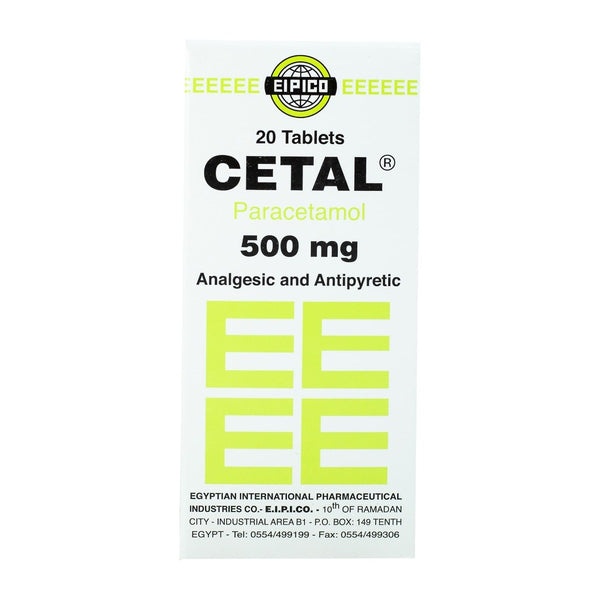 Cetal 500 mg - 20 Tablets – Re3aya Pharmacy